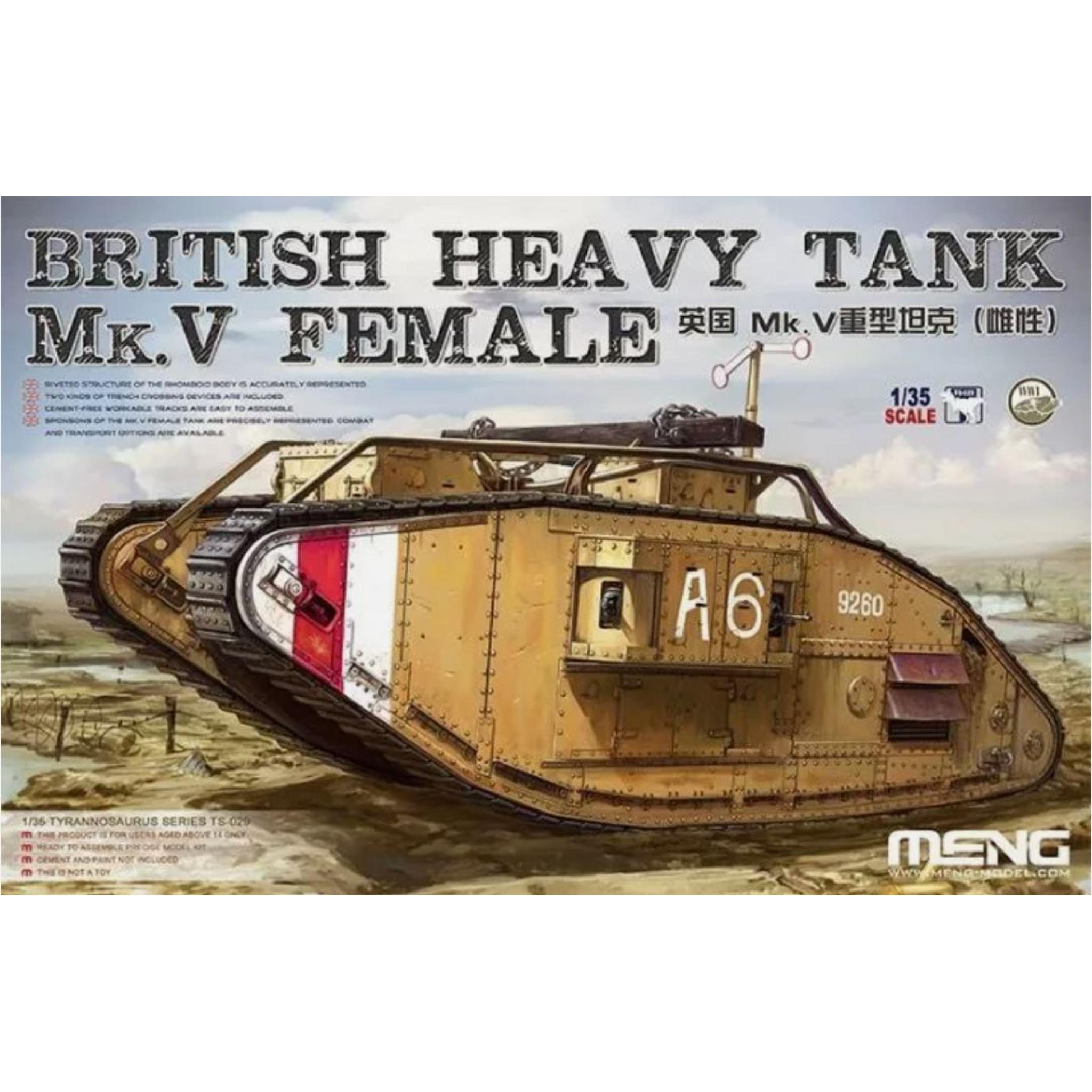 TS-029 WW1 BRITISH HEAVY TANK MK.V FEMALE 1:35 MENG
